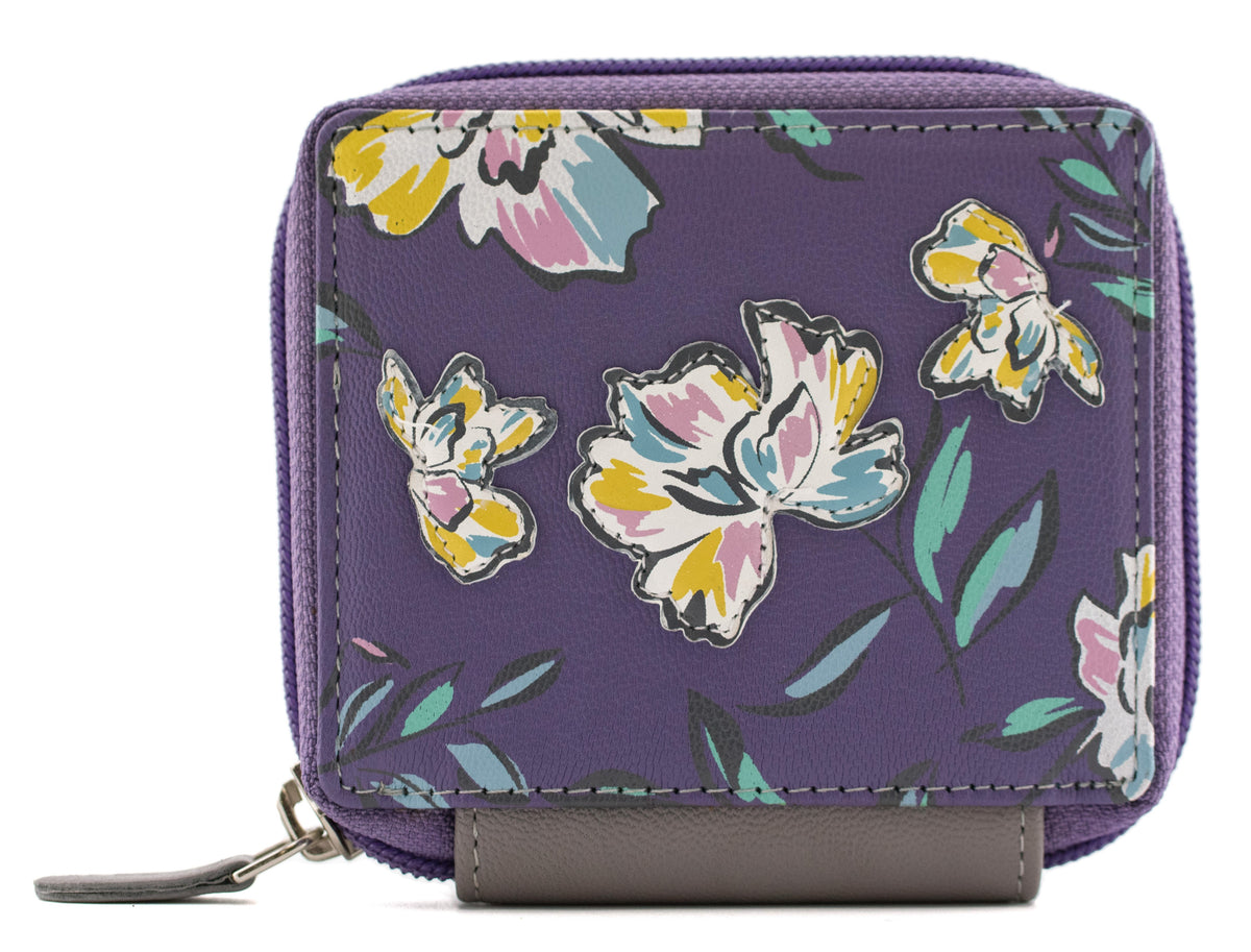 Zinnia Flower Zip Around Purse - 4318 31 – Mala Leather Limited